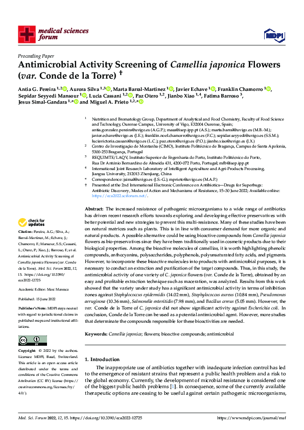 (PDF) Antimicrobial Activity Screening of Camellia japonica Flowers ...