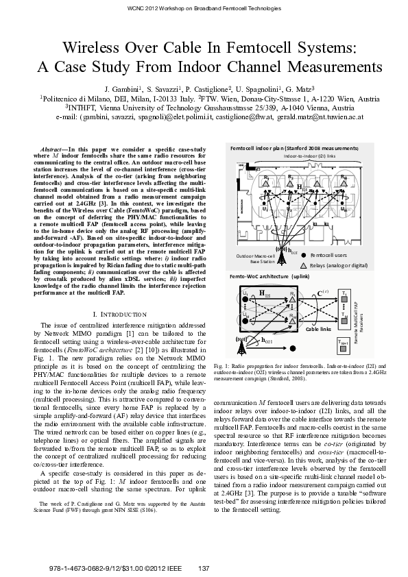 (PDF) Wireless over cable in femtocell systems: A case study from ...