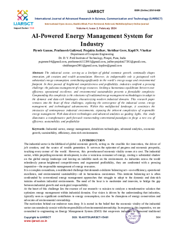 (PDF) AI-Powered Energy Management System for Industry