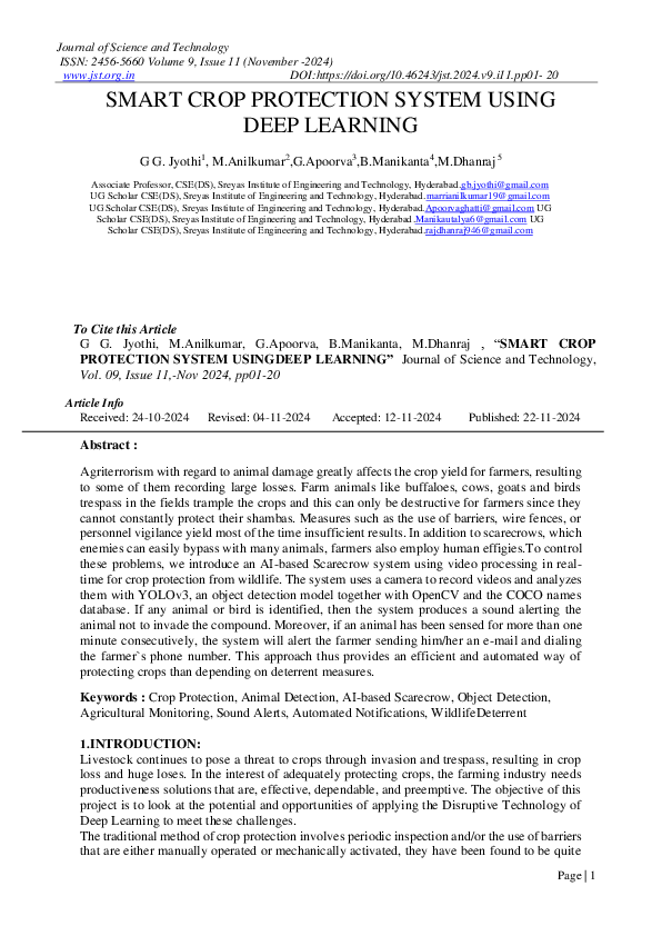 (PDF) SMART CROP PROTECTION SYSTEM USING DEEP LEARNING