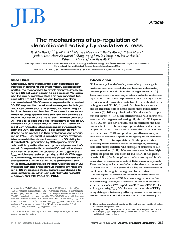 (PDF) The mechanisms of up-regulation of dendritic cell activity by ...