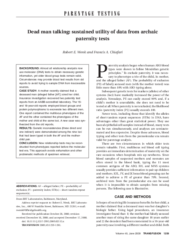 (PDF) Dead man talking: sustained utility of data from archaic ...