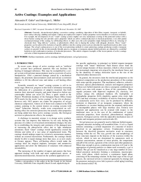 (PDF) Active Coatings: Examples and Applications