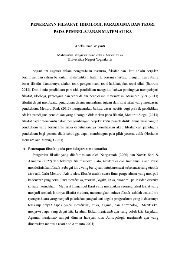 (PDF) Penerapan Filsafat, Ideologi, Paradigma dan Teori Pada ...