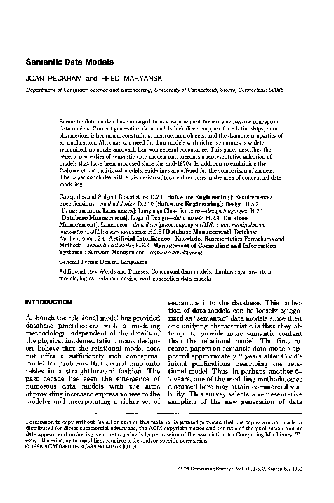 (PDF) Semantic data models | Joan Peckham - Academia.edu