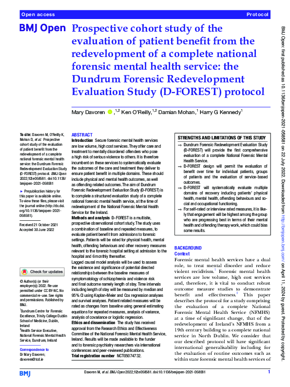 (PDF) Prospective cohort study of the evaluation of patient benefit ...