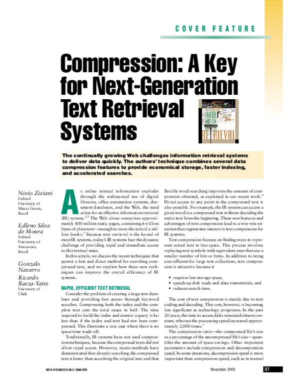 (PDF) Text Compression Enhancements for IR Systems