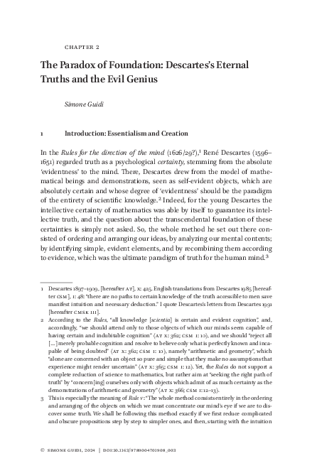 (PDF) The Paradox of Foundation: Descartes’ Eternal Truths and the Evil ...