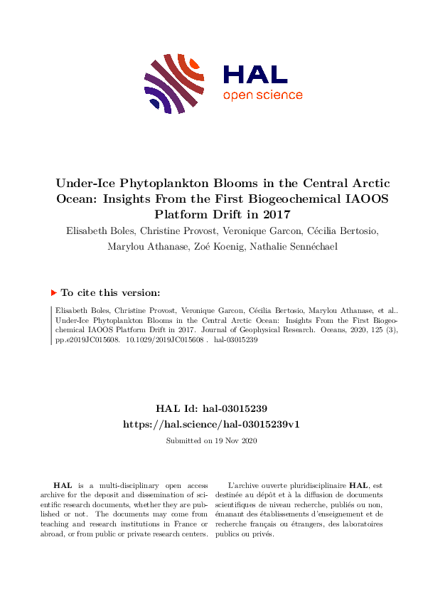 (PDF) Under‐Ice Phytoplankton Blooms in the Central Arctic Ocean ...