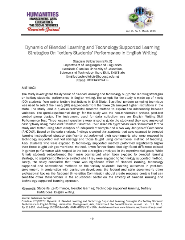 (PDF) Dynamic of Blended Learning and Technology Supported Learning ...