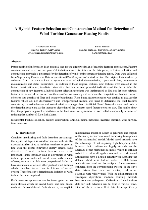 (PDF) A Hybrid Feature Selection and Construction Method for Detection of Wind Turbine Generator ...