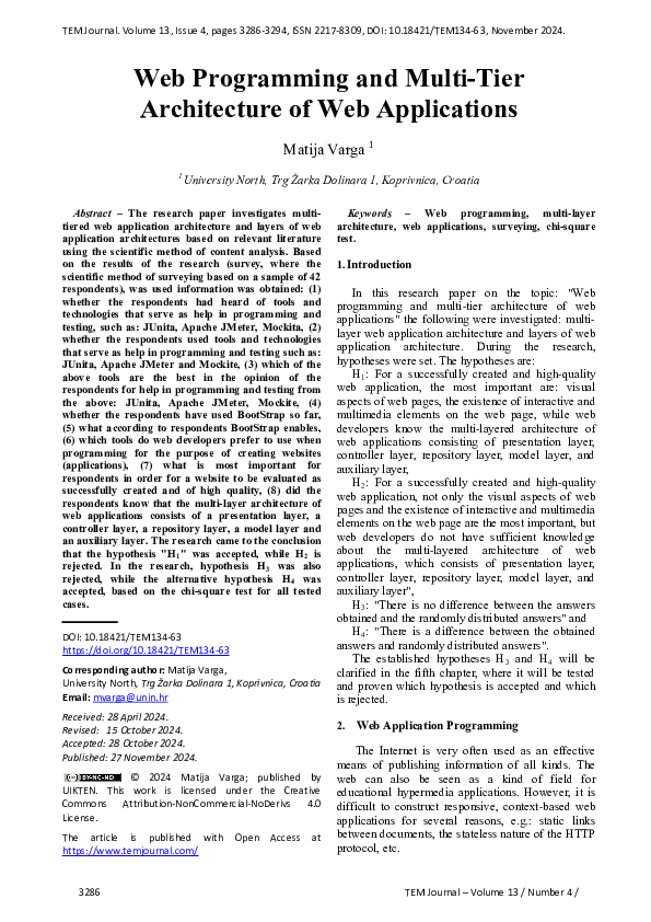 (PDF) Web Programming and Multi-Tier Architecture of Web Applications