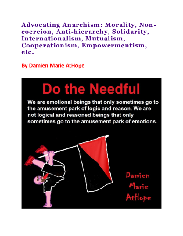 (PDF) Advocating Anarchism: Morality, Non-coercion, Anti-hierarchy ...