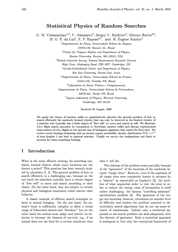 (PDF) Statistical physics of random searches