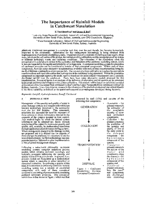 (PDF) Importance of Rainfall Models in Catchment Simulation
