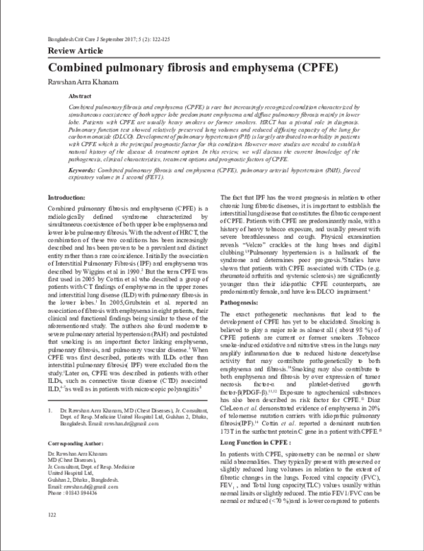 (PDF) Combined pulmonary fibrosis and emphysema (CPFE) | rawshan khanam ...