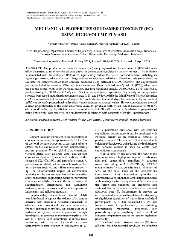 (PDF) Mechanical Properties of Foamed Concrete (FC) Using High-Volume ...