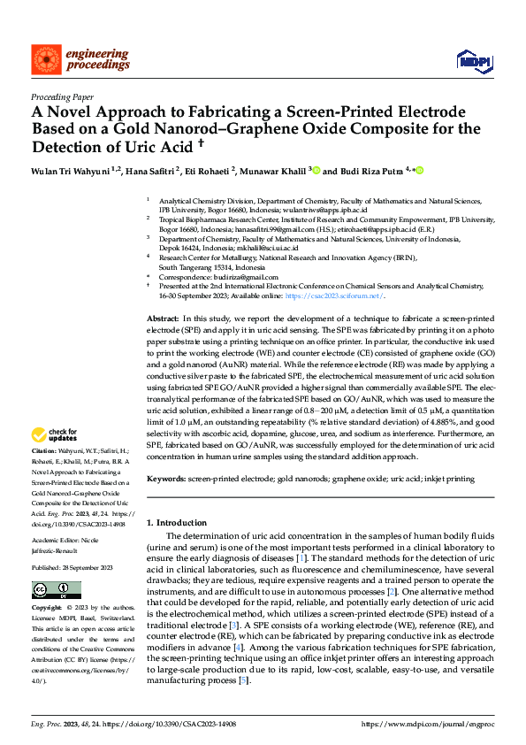 (PDF) A Novel Approach to Fabricating a Screen-Printed Electrode Based on a Gold Nanorod ...