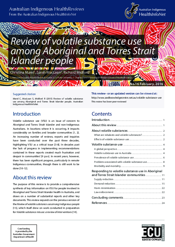 (PDF) Review of volatile substance use among Aboriginal and Torres ...