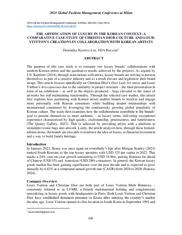(PDF) THE ARTIFICATION OF LUXURY IN THE KOREAN CONTEXT: A COMPARATIVE ...
