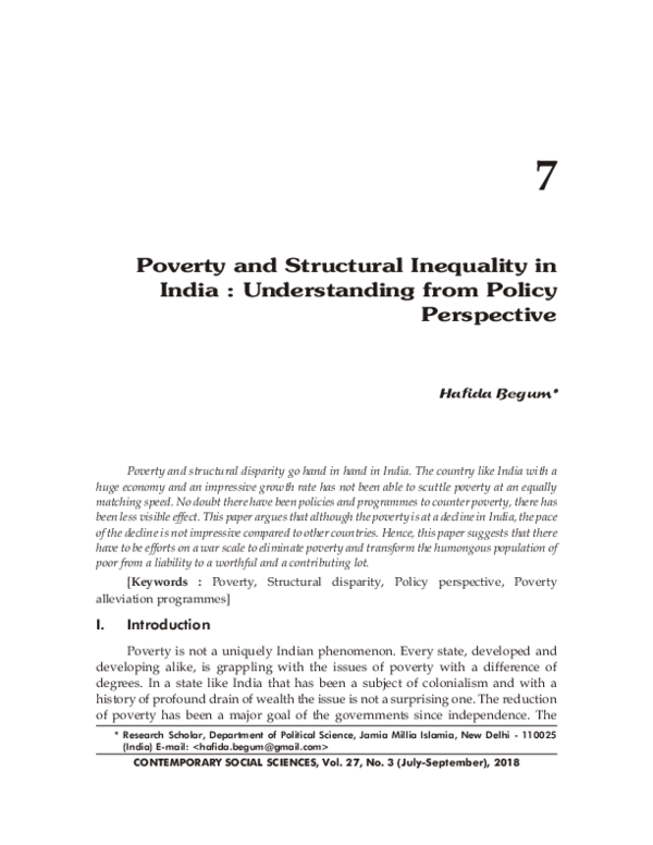 (PDF) Poverty and Structural Inequality in India : Understanding from ...