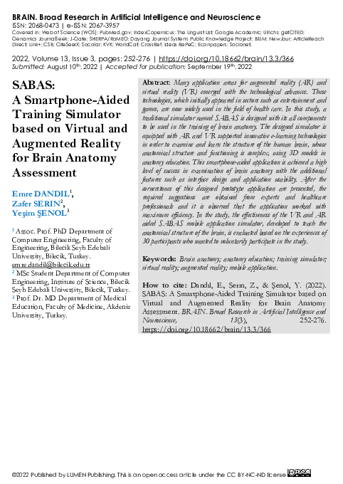 (PDF) SABAS: A Smartphone-Aided Training Simulator based on Virtual and Augmented Reality for ...