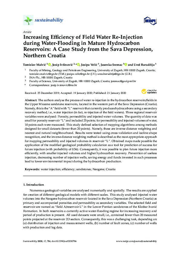 (PDF) Increasing Efficiency in the Field Water Re-injection during ...