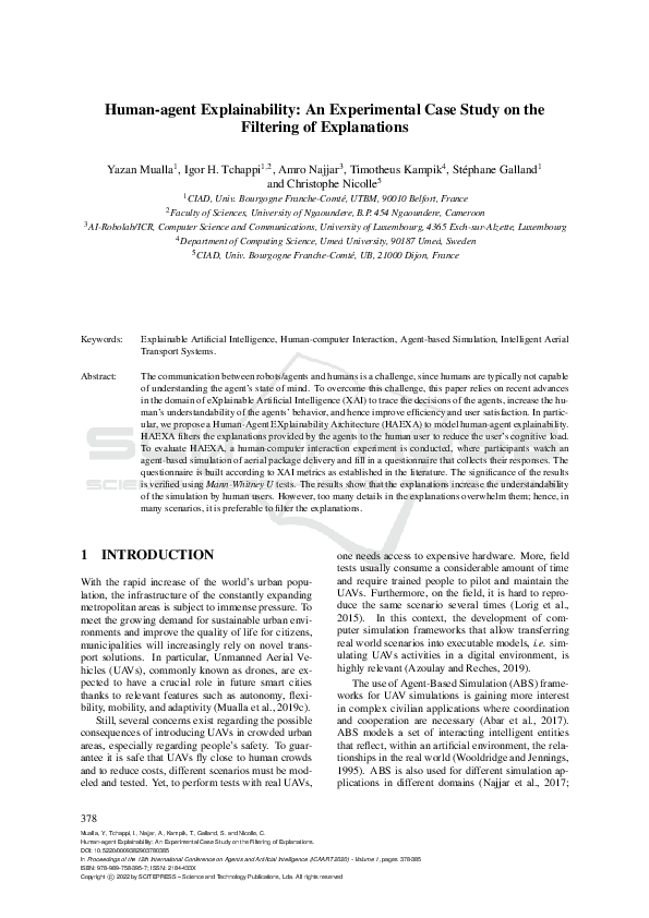 (PDF) Human-agent Explainability: An Experimental Case Study on the ...