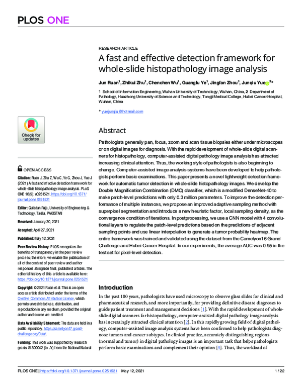 (PDF) A fast and effective detection framework for whole-slide histopathology image analysis