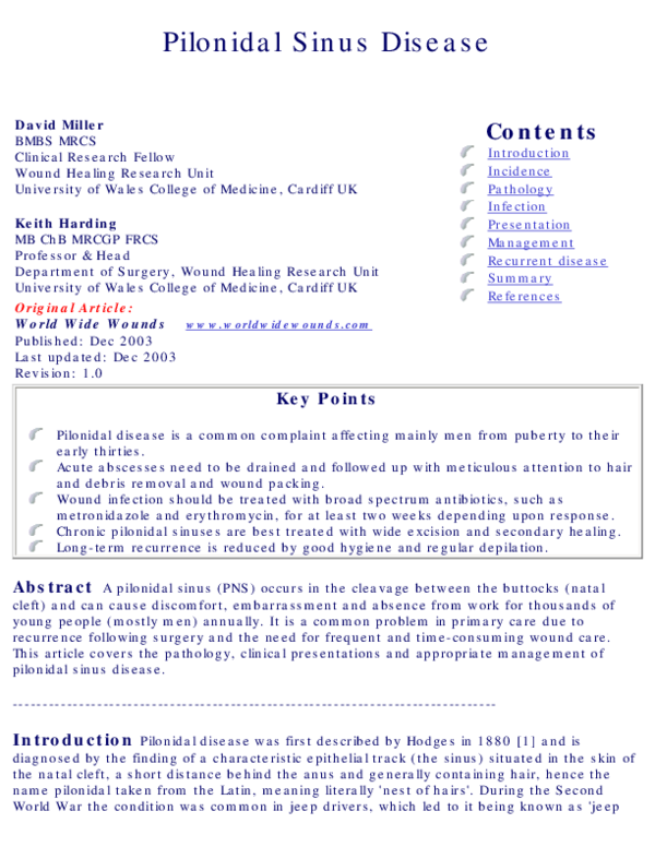 (PDF) Pilonidal Sinus Disease