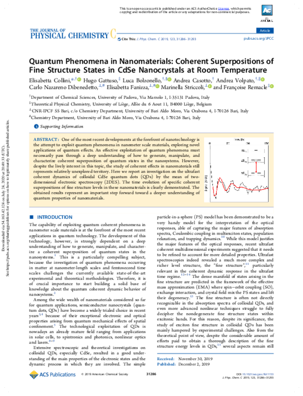 (PDF) Quantum Phenomena in Nanomaterials: Coherent Superpositions of ...