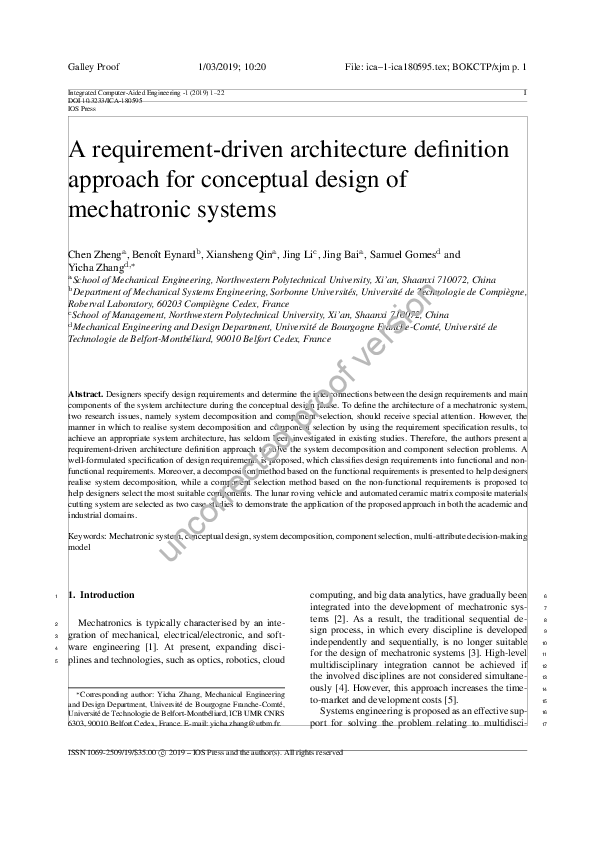 (PDF) A requirement-driven architecture definition approach for ...