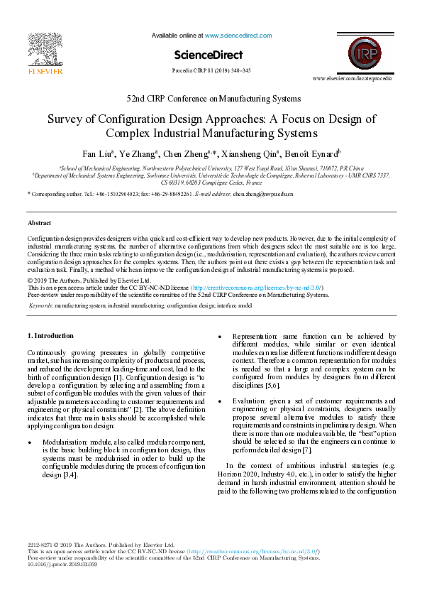(PDF) Survey of Configuration Design Approaches: A Focus on Design of ...