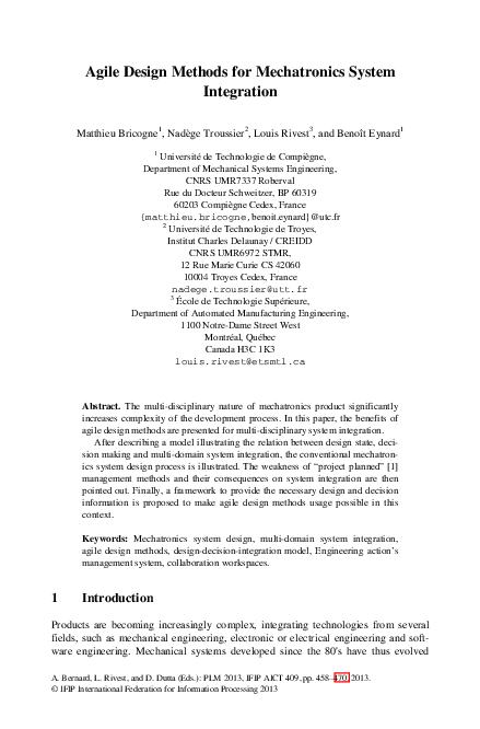 (PDF) Agile Design Methods for Mechatronics System Integration