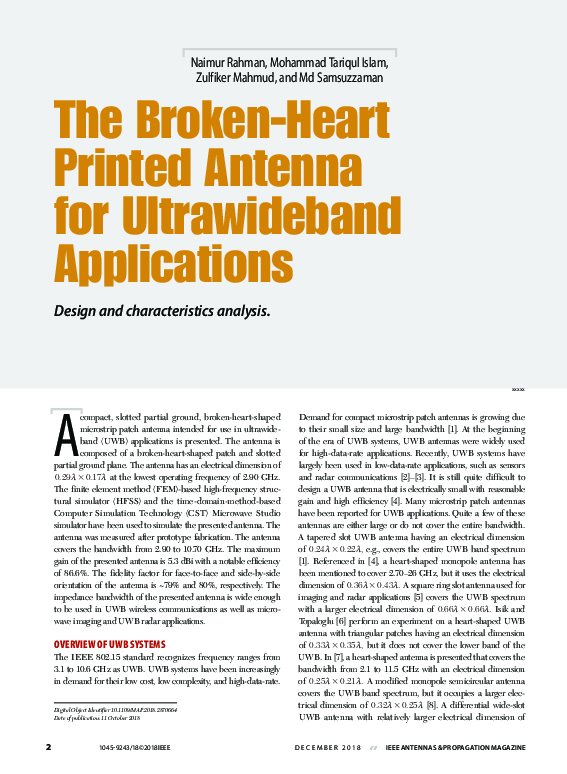 (PDF) The Broken-Heart Printed Antenna for Ultrawideband Applications ...