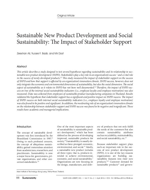 (PDF) Sustainable New Product Development and Social Sustainability ...