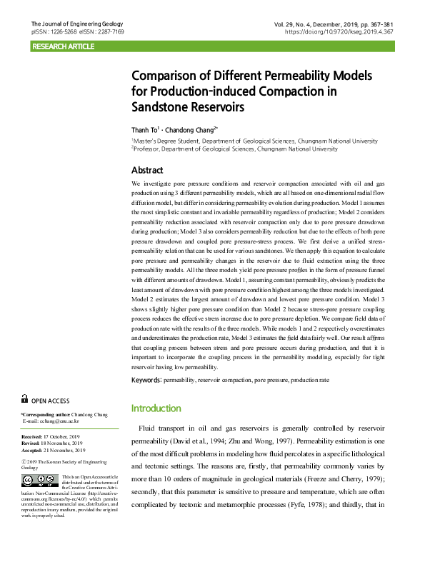 (PDF) Comparison of different permeability models for production ...