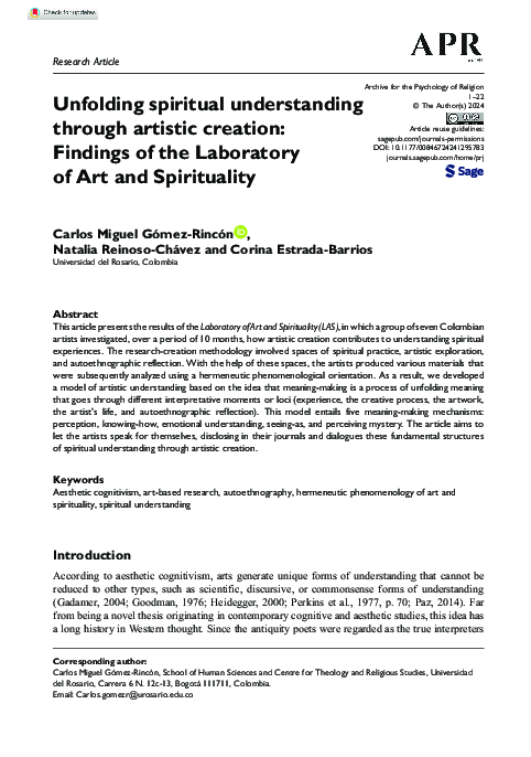 (PDF) Unfolding spiritual understanding through artistic creation ...