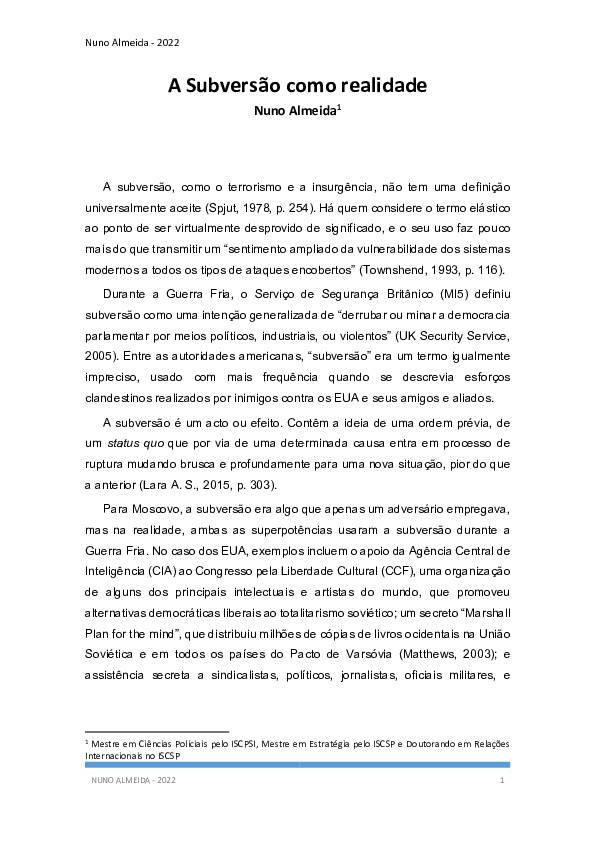 (PDF) A Subversão como realidade