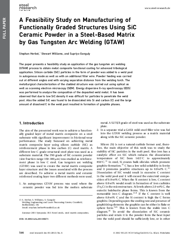 (PDF) A Feasibility Study on Manufacturing of Functionally Graded ...