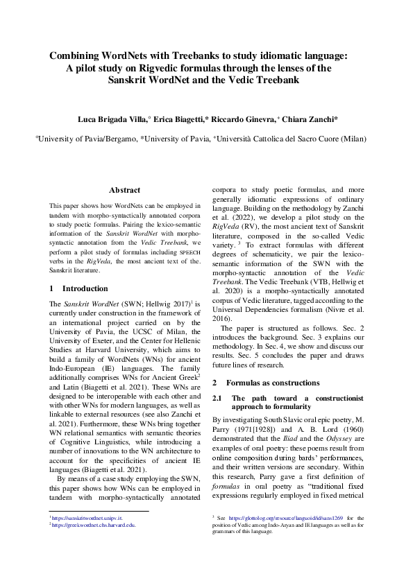(PDF) Combining WordNets with Treebanks to study idiomatic language: A ...