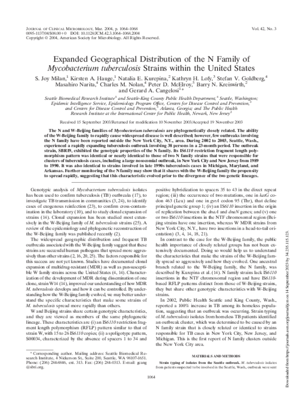 (PDF) Expanded Geographical Distribution of the N Family of ...