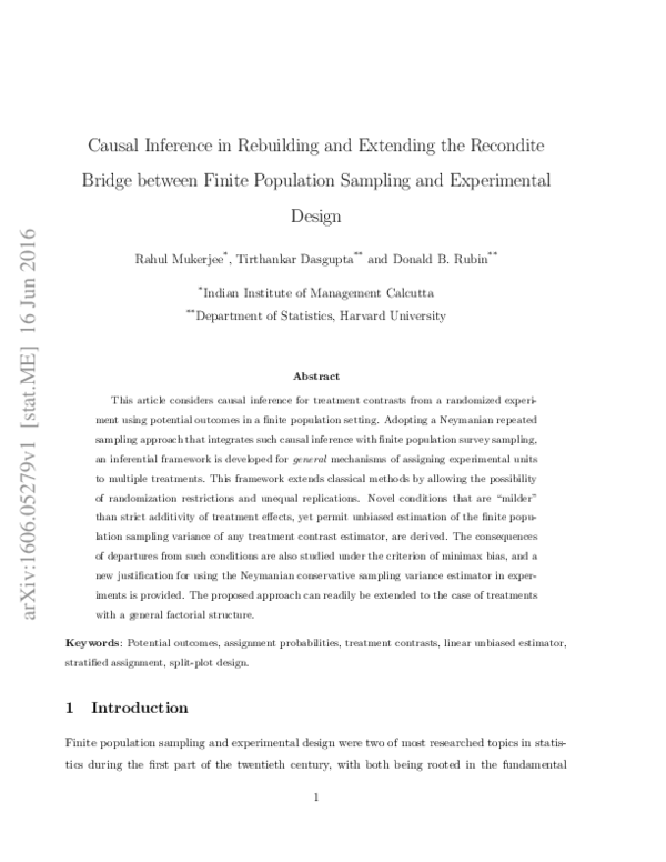 (PDF) Causal Inference in Rebuilding and Extending the Recondite Bridge ...