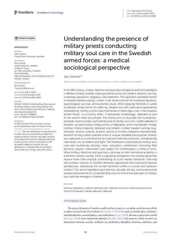 (PDF) Understanding the presence of military priests conducting ...