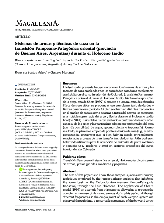 (PDF) Sistemas de armas y técnicas de caza en la transición pampeano ...