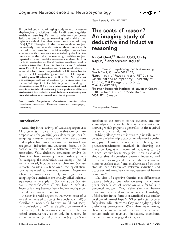 (PDF) Cognitive Neuroscience and Neuropsychology