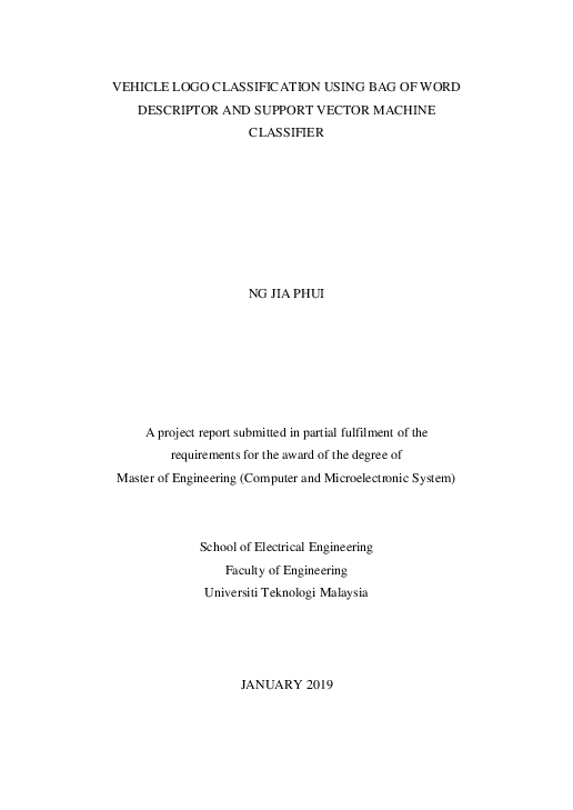 (PDF) Vehicle Logo Classification Using Bag of Word Descriptor and Support Vector Machine Classifier