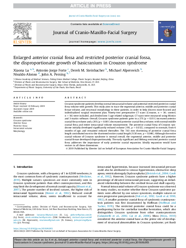 (PDF) Enlarged anterior cranial fossa and restricted posterior cranial ...