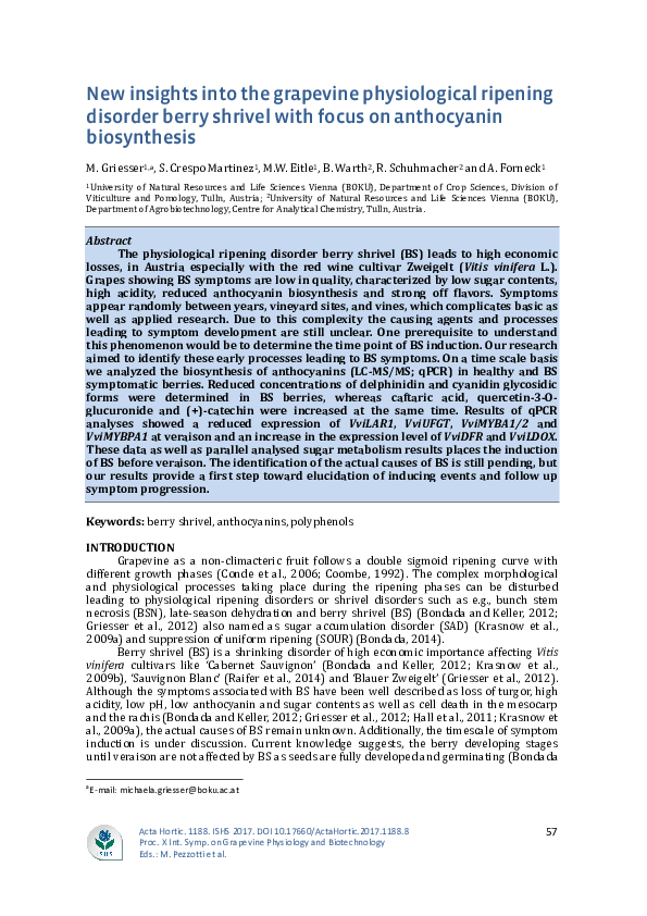 (PDF) New insights into the grapevine physiological ripening disorder ...