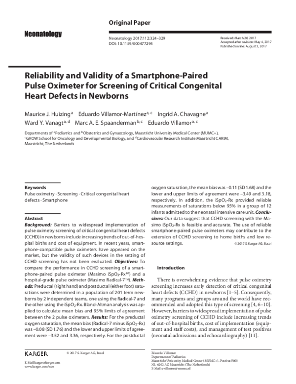 (PDF) Reliability and Validity of a Smartphone-Paired Pulse Oximeter ...